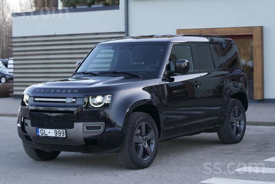 Black Land Rover Defender 2024 in Riga, with an engine capacity of 3.00 L and mileage of 16 thousand km for 77900 €, photo 1 on AUTOMOTO.COM.LV