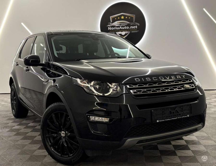 Melns Land Rover Discovery Sport 2016 Marijampole, ar dzinēja tilpumu 2.00 L un nobraukumu 136 tūkst. km par 11999 €, foto 1 vietnē AUTOMOTO.COM.LV