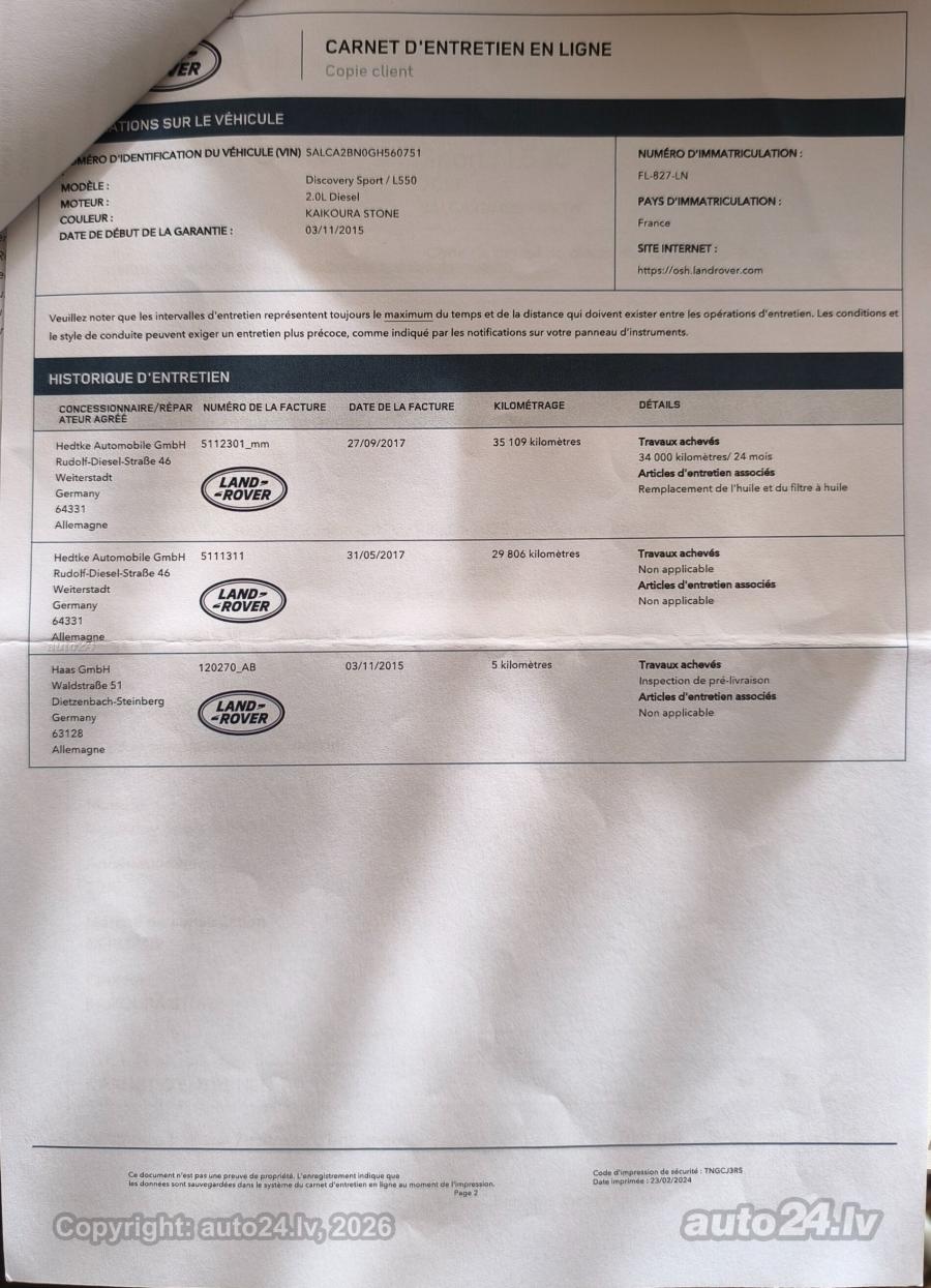 Brūns Land Rover Discovery Sport 2016 Tallina, ar dzinēja tilpumu 2.00 L un nobraukumu 203 tūkst. km par 11900 €, foto 19 vietnē AUTOMOTO.COM.LV