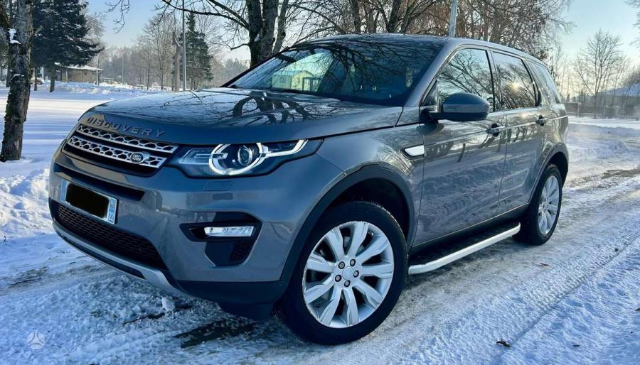 Pelēks Land Rover Discovery Sport 2016 Tauragė, ar dzinēja tilpumu 2.00 L un nobraukumu 160 tūkst. km par 9900 €, foto 1 vietnē AUTOMOTO.COM.LV