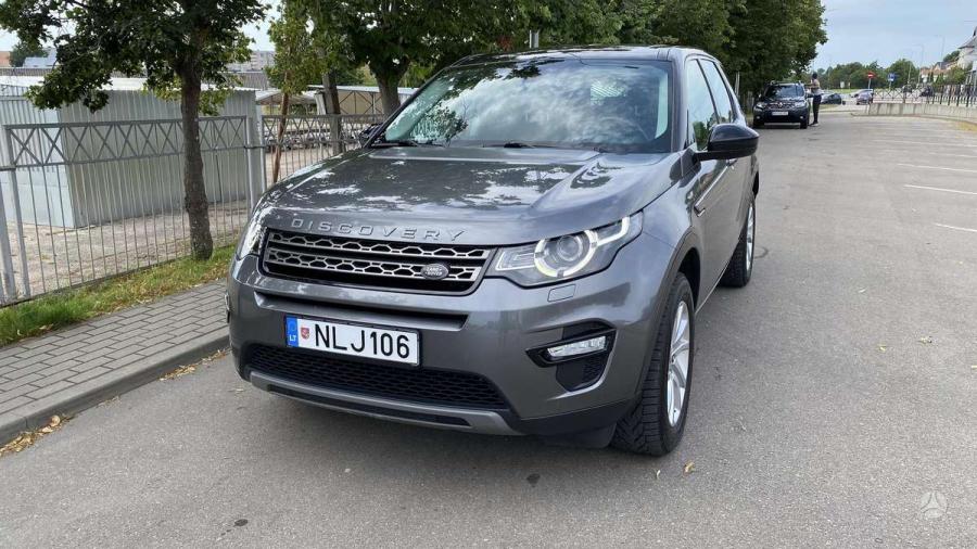 Pelēks Land Rover Discovery Sport 2016 Mažeikiai, ar dzinēja tilpumu 2.00 L un nobraukumu 274 tūkst. km par 9200 €, foto 1 vietnē AUTOMOTO.COM.LV
