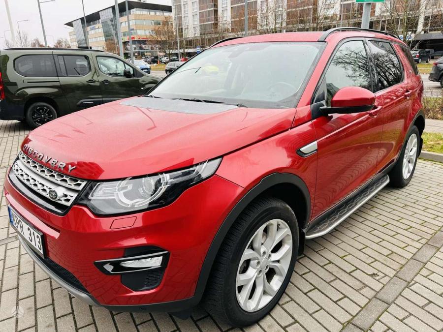 Sarkans Land Rover Discovery Sport 2016 Viļņa, ar dzinēja tilpumu 2.00 L un nobraukumu 60 tūkst. km par 11000 €, foto 3 vietnē AUTOMOTO.COM.LV