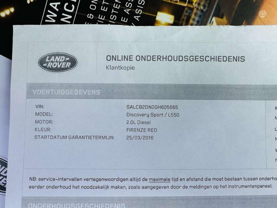 Красный Ленд Ровер Discovery Sport 2016 в Каунас, объемом двигателя 2.00 л и пробегом 200 тыс. км за 7850 €, фото 34 на AUTOMOTO.COM.LV