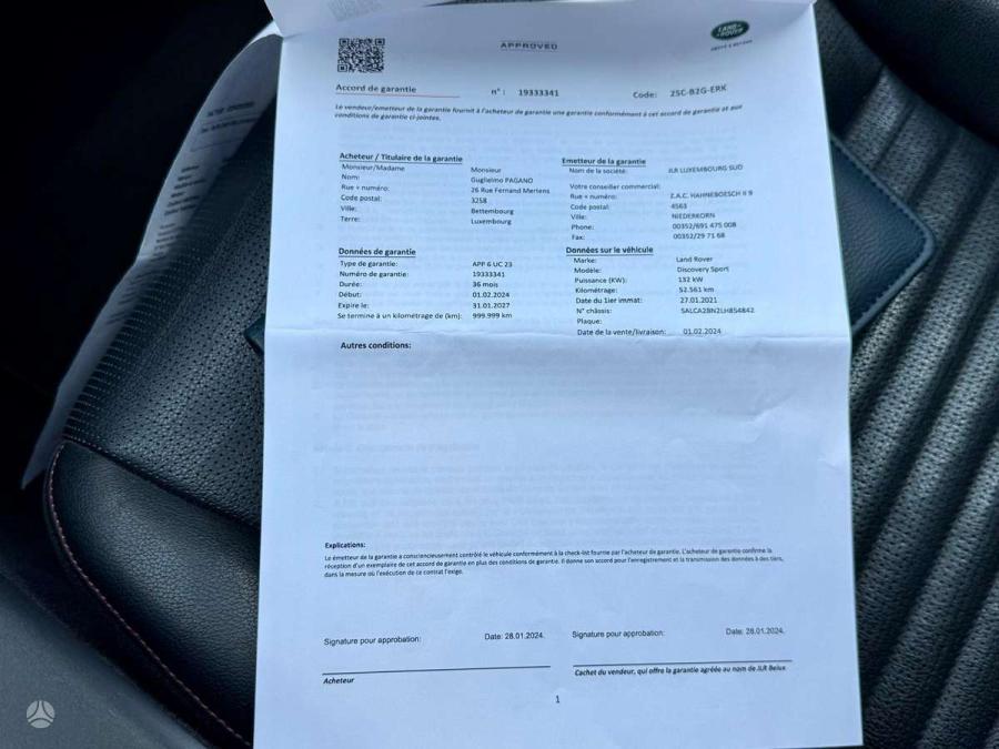 Sarkans Land Rover Discovery Sport 2021 Marijampole, ar dzinēja tilpumu 2.00 L un nobraukumu 130 tūkst. km par 15900 €, foto 38 vietnē AUTOMOTO.COM.LV