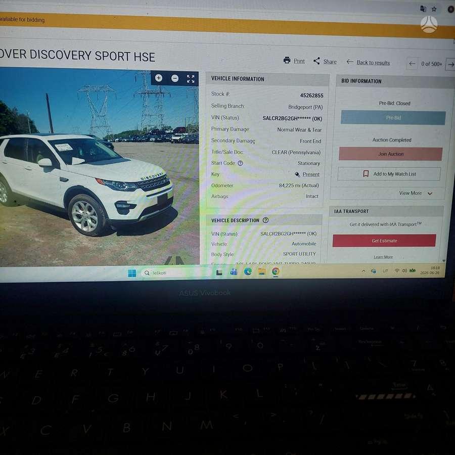 Balts Land Rover Discovery Sport 2016 Alīta, ar dzinēja tilpumu 2.00 L un nobraukumu 135 tūkst. km par 7900 €, foto 9 vietnē AUTOMOTO.COM.LV