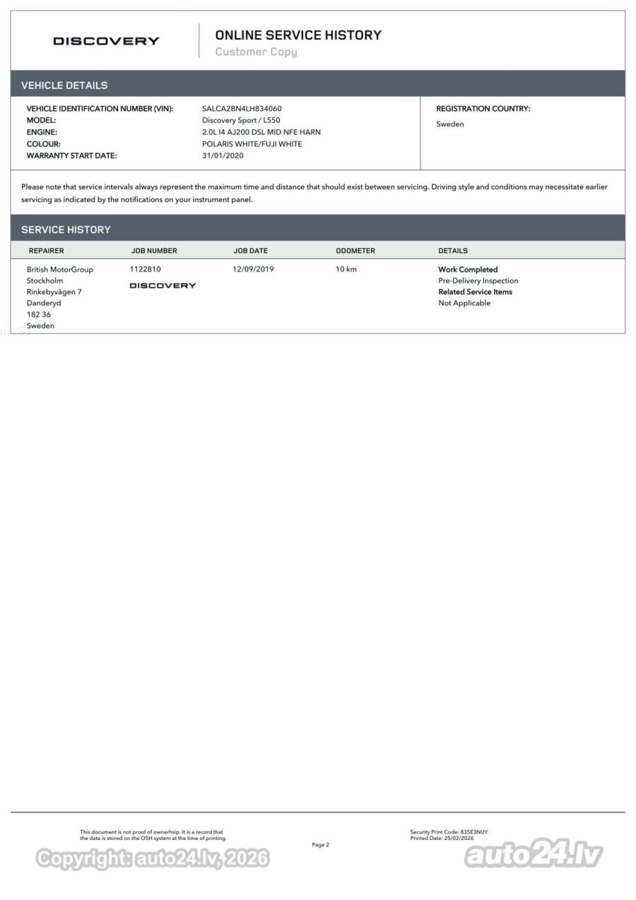 White Land Rover Discovery Sport 2020 in Tartu, with an engine capacity of 2.00 L and mileage of 56 thousand km for 24899 €, photo 4 on AUTOMOTO.COM.LV