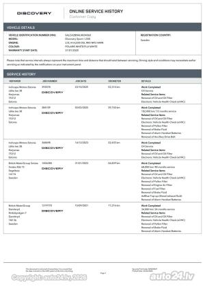 White Land Rover Discovery Sport 2020 in Tartu, with an engine capacity of 2.00 L and mileage of 56 thousand km for 24899 €, photo 5 on AUTOMOTO.COM.LV