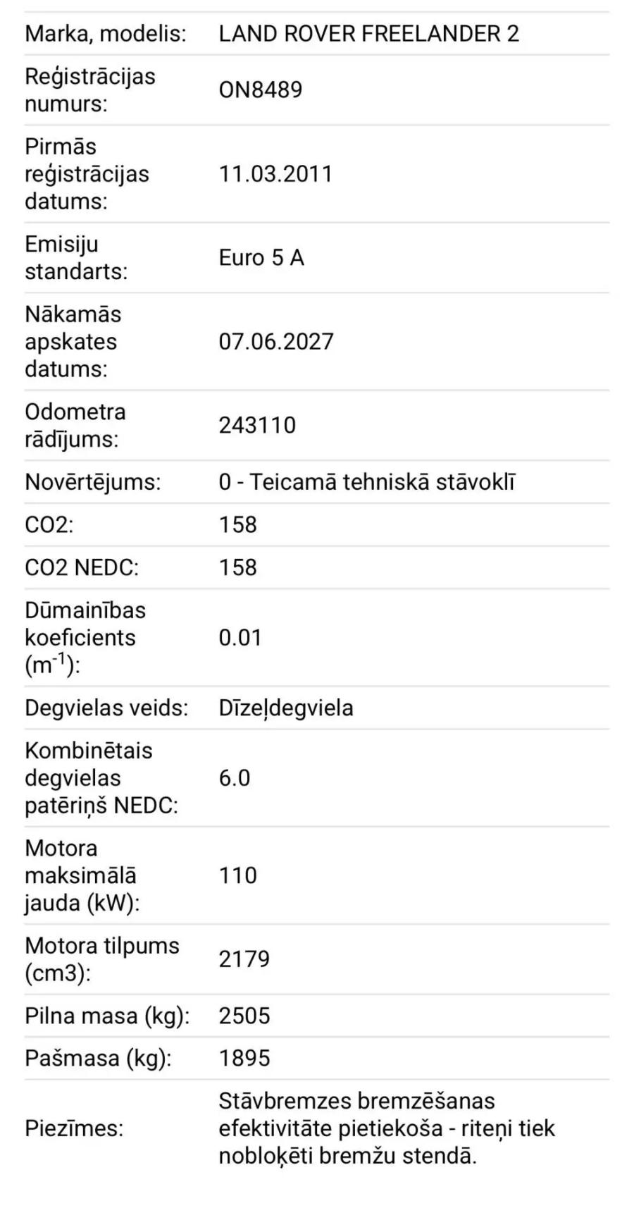 Black Land Rover Freelander 2011 in Riga, with an engine capacity of 2.20 L and mileage of 243 thousand km for 7595 €, photo 24 on AUTOMOTO.COM.LV