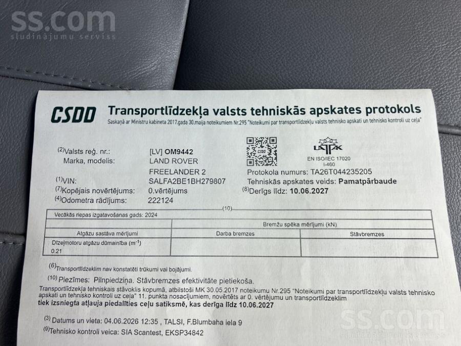 Ленд Ровер Фрилендер 2011 в Талси, объемом двигателя 2.20 л и пробегом 222 тыс. км за 8500 €, фото 23 на AUTOMOTO.COM.LV