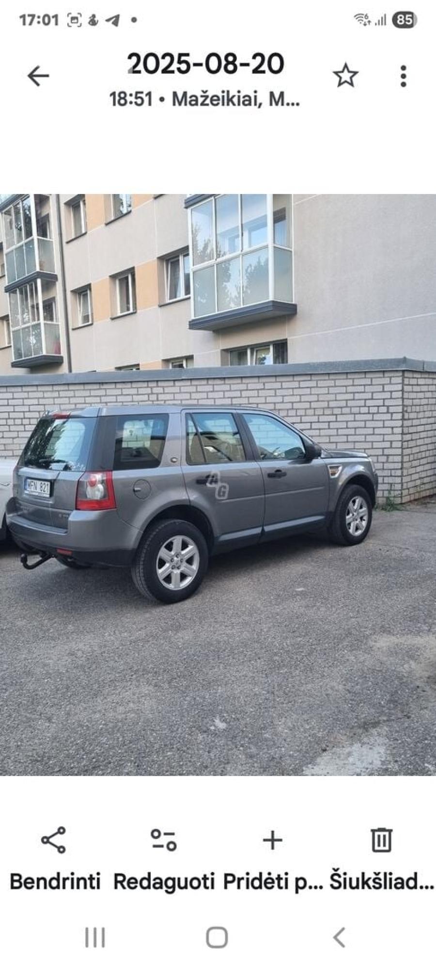 Pelēks Land Rover Freelander 2008 Mažeikiai, ar dzinēja tilpumu 2.20 L un nobraukumu 260 tūkst. km par 3500 €, foto 7 vietnē AUTOMOTO.COM.LV