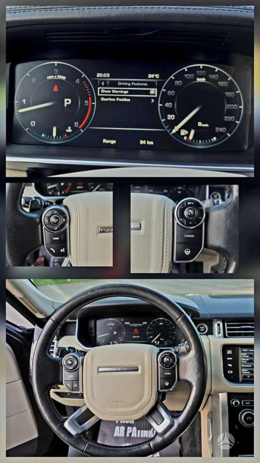 Black Land Rover Range Rover 2014 in Siauliai, with an engine capacity of 3.00 L and mileage of 270 thousand km for 16850 €, photo 23 on AUTOMOTO.COM.LV