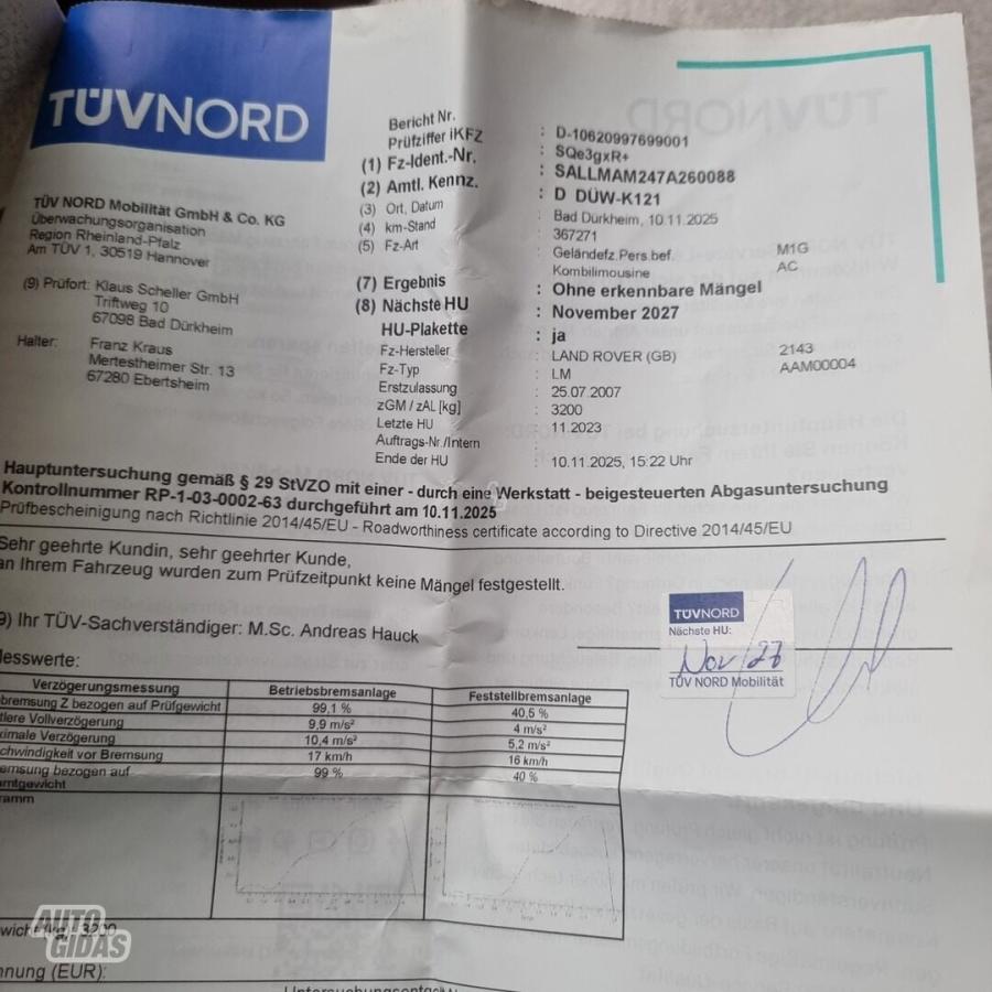 Ленд Ровер Рендж Ровер 2007 в Вильнюс, объемом двигателя 3.60 л и пробегом 369 тыс. км за 3700 €, фото 14 на AUTOMOTO.COM.LV