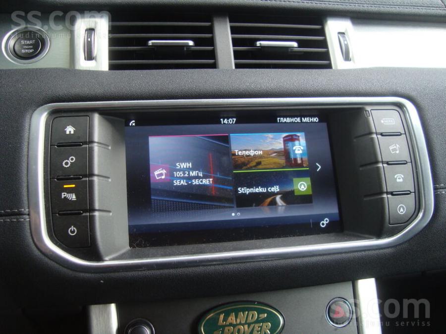 Black Land Rover Range Rover Evoque 2015 in Riga, with an engine capacity of 2.00 L and mileage of 117 thousand km for 16500 €, photo 29 on AUTOMOTO.COM.LV