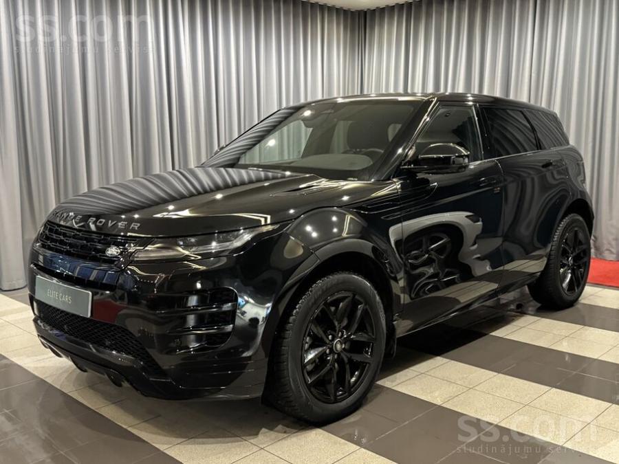 Black Land Rover Range Rover Evoque 2024 in Riga, with an engine capacity of 2.00 L and mileage of 15 thousand km for 43990 €, photo 1 on AUTOMOTO.COM.LV