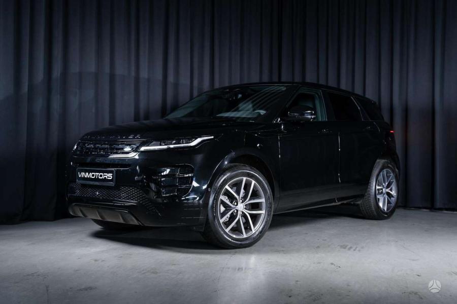 Black Land Rover Range Rover Evoque 2024 in Vilnius, with an engine capacity of 1.90 L and mileage of 8 thousand km for 47000 €, photo 1 on AUTOMOTO.COM.LV
