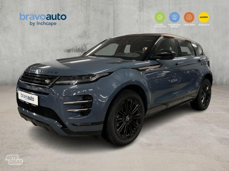 Blue Land Rover Range Rover Evoque 2025 in Vilnius, with an engine capacity of 2.00 L and mileage of 13 thousand km for 55700 €, photo 1 on AUTOMOTO.COM.LV