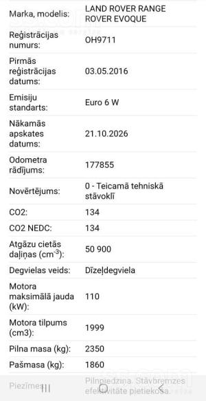 Brown Land Rover Range Rover Evoque 2016 in Jelgava, with an engine capacity of 2.00 L and mileage of 178 thousand km for 13999 €, photo 34 on AUTOMOTO.COM.LV