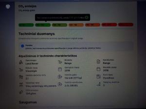 Grey Land Rover Range Rover Evoque 2016 in Siauliai, with an engine capacity of 2.00 L and mileage of 179 thousand km for 12250 €, photo 35 on AUTOMOTO.COM.LV