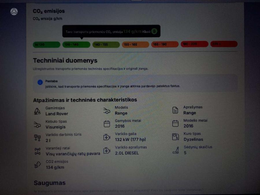 Grey Land Rover Range Rover Evoque 2016 in Siauliai, with an engine capacity of 2.00 L and mileage of 179 thousand km for 12250 €, photo 35 on AUTOMOTO.COM.LV