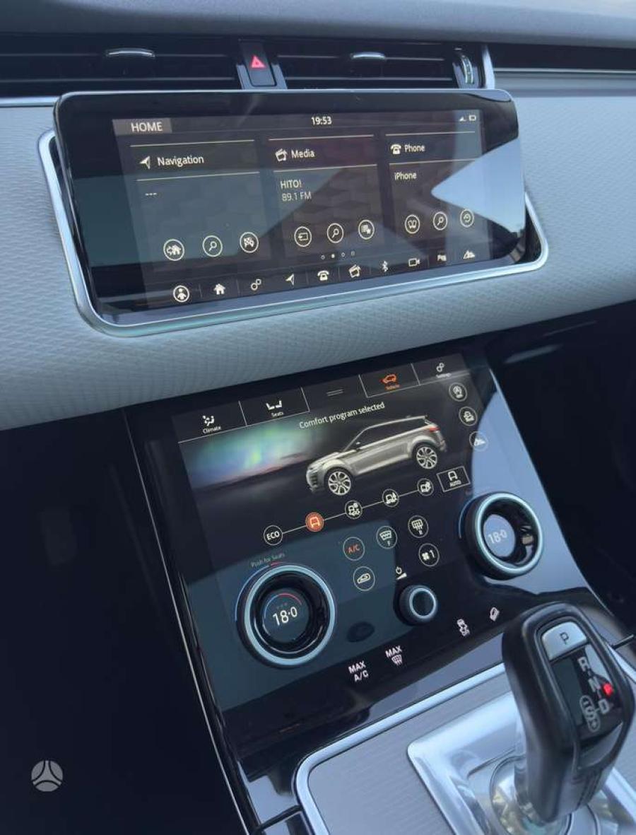 Pelēks Land Rover Range Rover Evoque 2020 Klaipėda, ar dzinēja tilpumu 2.00 L un nobraukumu 79 tūkst. km par 30500 €, foto 15 vietnē AUTOMOTO.COM.LV