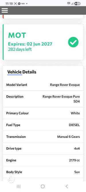 Balts Land Rover Range Rover Evoque 2012 Jonava, ar dzinēja tilpumu 2.18 L un nobraukumu 107 tūkst. km par 2999 €, foto 13 vietnē AUTOMOTO.COM.LV