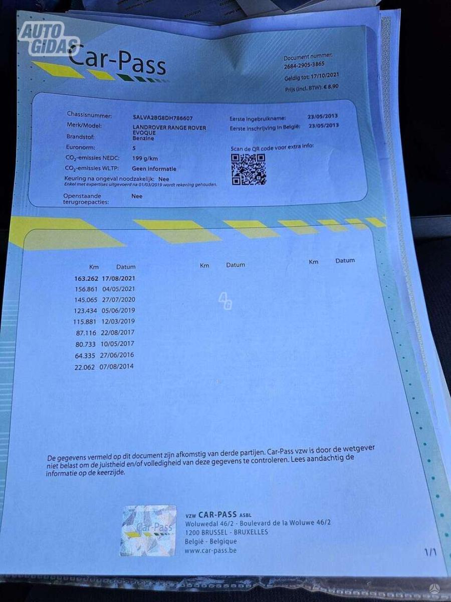 Balts Land Rover Range Rover Evoque 2013 Šauļi, ar dzinēja tilpumu 2.00 L un nobraukumu 257 tūkst. km par 12450 €, foto 25 vietnē AUTOMOTO.COM.LV