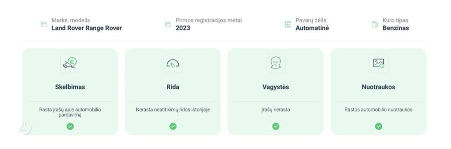 Zaļš Land Rover Range Rover 2023 Viļņa, ar dzinēja tilpumu 4.40 L un nobraukumu 47 tūkst. km par 166990 €, foto 41 vietnē AUTOMOTO.COM.LV