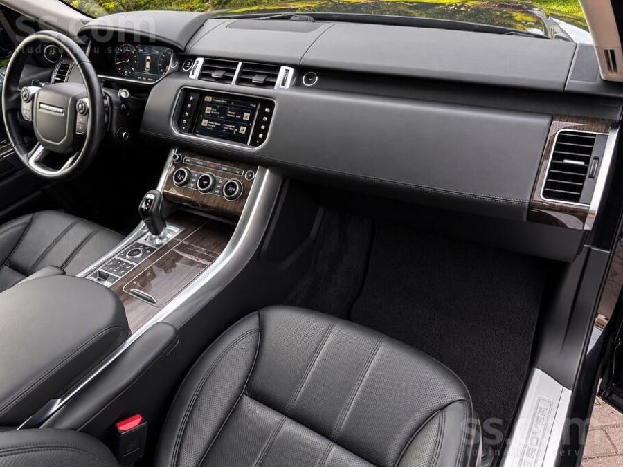 Black Land Rover Range Rover Sport 2016 in Riga, with an engine capacity of 3.00 L and mileage of 148 thousand km for 16750 €, photo 17 on AUTOMOTO.COM.LV
