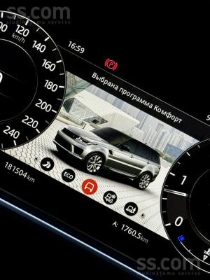 Black Land Rover Range Rover Sport 2018 in Jelgava, with an engine capacity of 4.40 L and mileage of 188 thousand km for 36900 €, photo 31 on AUTOMOTO.COM.LV