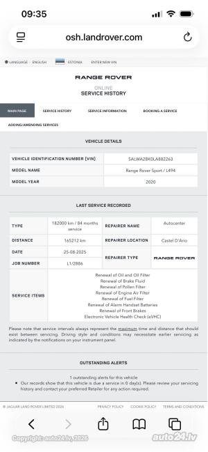 Melns Land Rover Range Rover Sport 2020 Tallina, ar dzinēja tilpumu 3.00 L un nobraukumu 172 tūkst. km par 29590 €, foto 17 vietnē AUTOMOTO.COM.LV