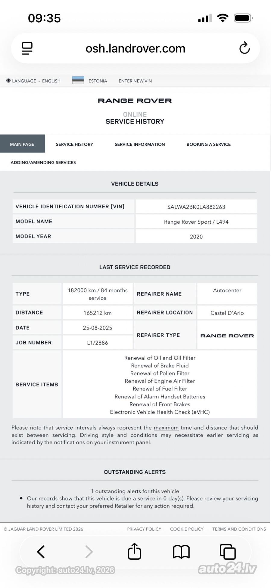 Melns Land Rover Range Rover Sport 2020 Tallina, ar dzinēja tilpumu 3.00 L un nobraukumu 172 tūkst. km par 29590 €, foto 17 vietnē AUTOMOTO.COM.LV