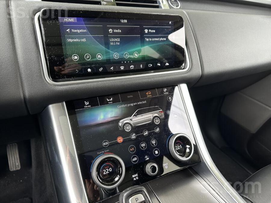 Pelēks Land Rover Range Rover Sport 2020 Rīga, ar dzinēja tilpumu 3.00 L un nobraukumu 99 tūkst. km par 28500 €, foto 23 vietnē AUTOMOTO.COM.LV
