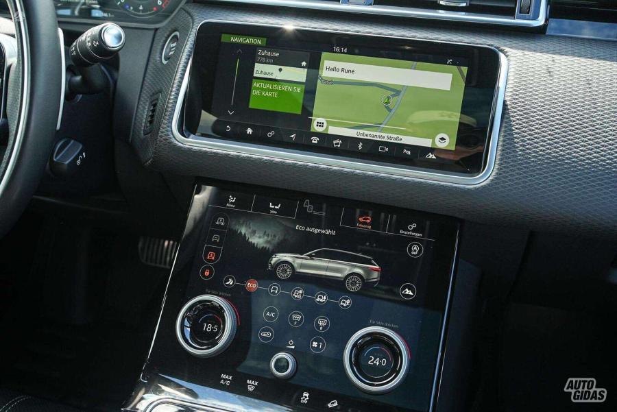 Melns Land Rover Range Rover Velar 2018 Marijampole, ar dzinēja tilpumu 3.00 L un nobraukumu 150 tūkst. km par 28450 €, foto 19 vietnē AUTOMOTO.COM.LV