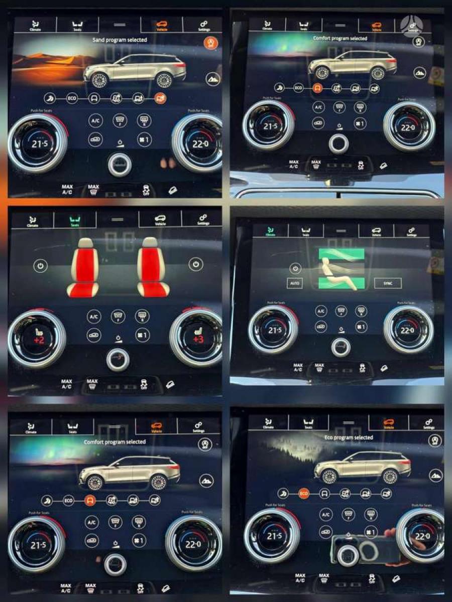 Black Land Rover Range Rover Velar 2018 in Siauliai, with an engine capacity of 2.00 L and mileage of 159 thousand km for 19250 €, photo 22 on AUTOMOTO.COM.LV