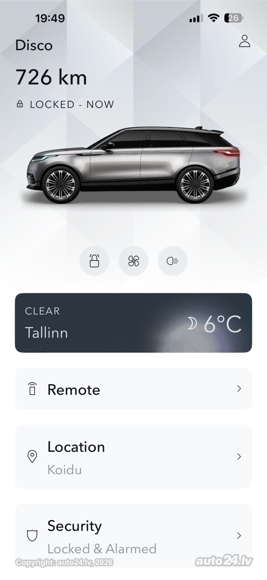 Черный Ленд Ровер Рендж Ровер Велар 2021 в Таллин, объемом двигателя 2.00 л и пробегом 145 тыс. км за 35900 €, фото 26 на AUTOMOTO.COM.LV