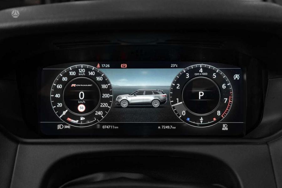 Pelēks Land Rover Range Rover Velar 2018 Rīga, ar dzinēja tilpumu 2.00 L un nobraukumu 75 tūkst. km par 29500 €, foto 22 vietnē AUTOMOTO.COM.LV
