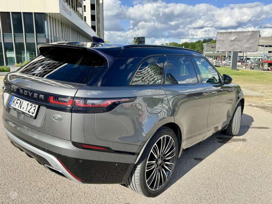 Grey Land Rover Range Rover Velar 2018 in Vilnius, with an engine capacity of 2.99 L and mileage of 109 thousand km for 27400 €, photo 8 on AUTOMOTO.COM.LV