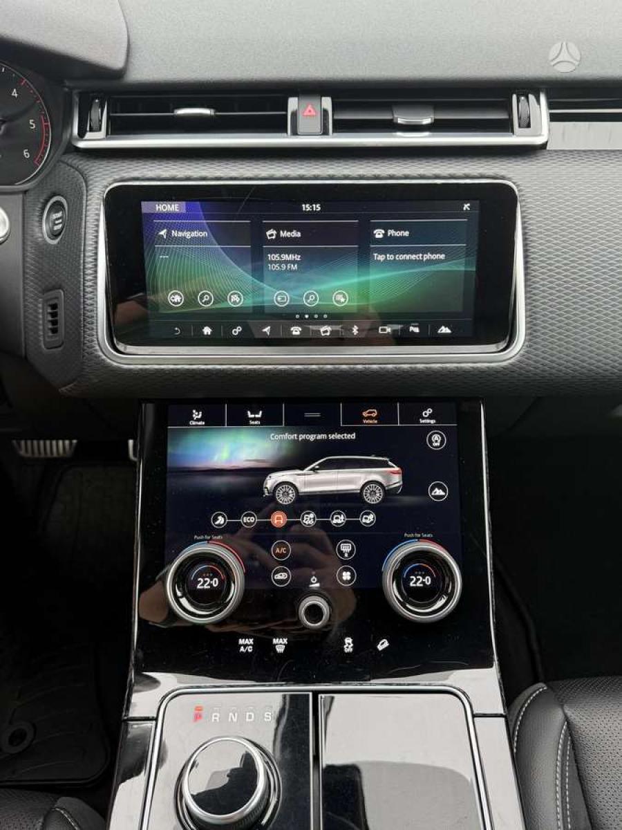 Pelēks Land Rover Range Rover Velar 2019 Kauņa, ar dzinēja tilpumu 2.00 L un nobraukumu 186 tūkst. km par 20490 €, foto 22 vietnē AUTOMOTO.COM.LV
