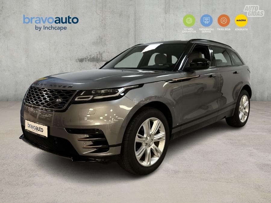 Grey Land Rover Range Rover Velar 2020 in Vilnius, with an engine capacity of 2.00 L and mileage of 47 thousand km for 37000 €, photo 1 on AUTOMOTO.COM.LV