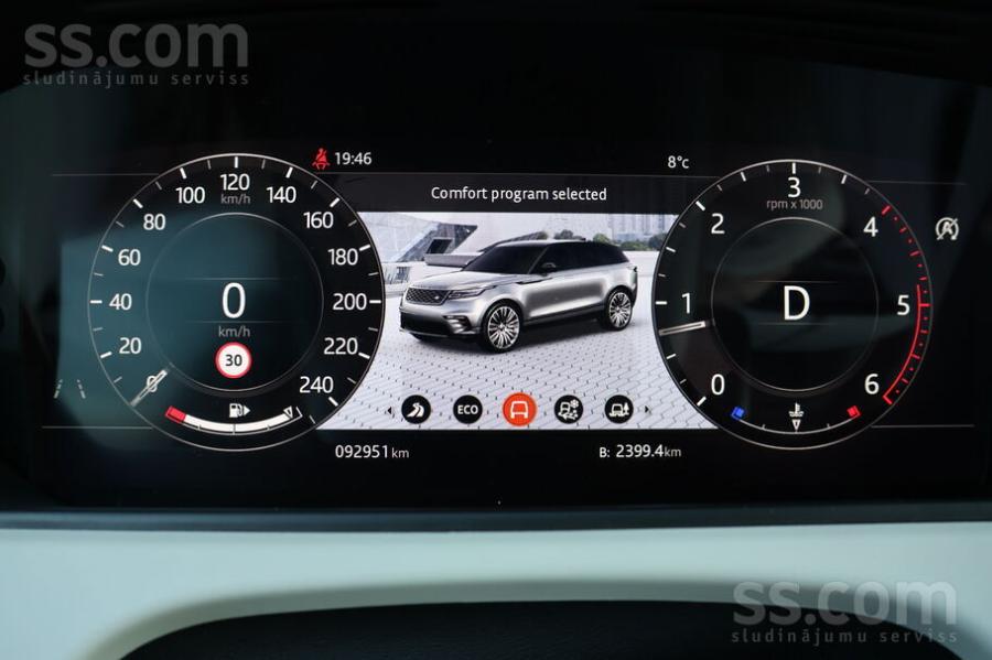Pelēks Land Rover Range Rover Velar 2020 Rīga, ar dzinēja tilpumu 2.00 L un nobraukumu 93 tūkst. km par 28550 €, foto 15 vietnē AUTOMOTO.COM.LV