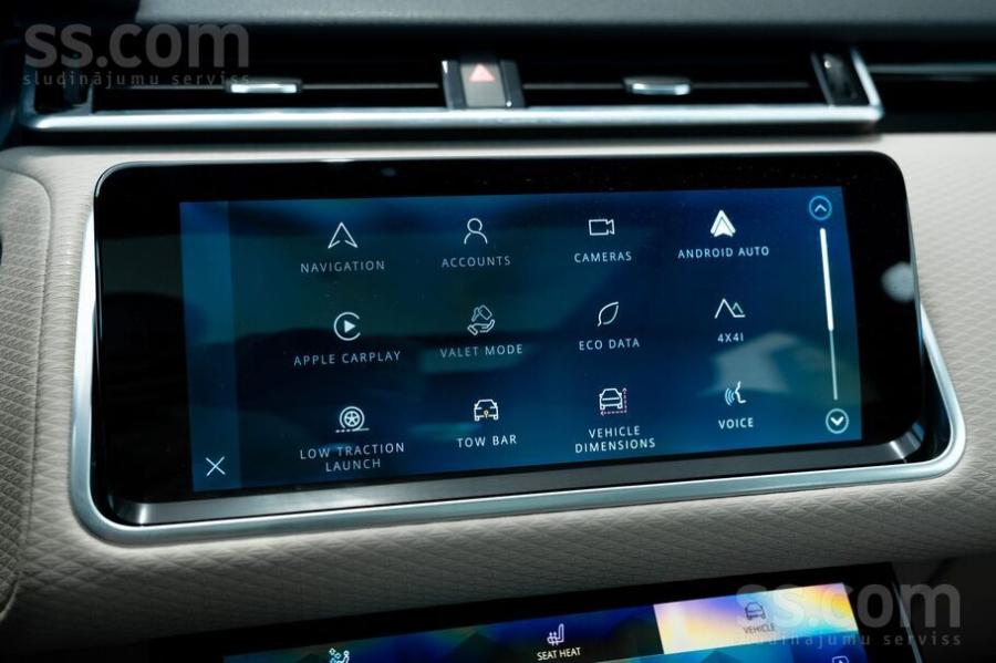 Pelēks Land Rover Range Rover Velar 2023 Rīga, ar dzinēja tilpumu 2.00 L un nobraukumu 24 tūkst. km par 39990 €, foto 27 vietnē AUTOMOTO.COM.LV