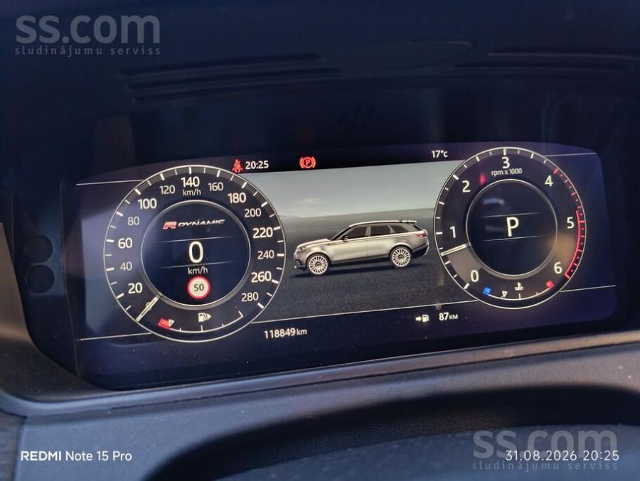 Yellow Land Rover Range Rover Velar 2018 in Riga, with an engine capacity of 3.00 L and mileage of 115 thousand km for 23990 €, photo 28 on AUTOMOTO.COM.LV