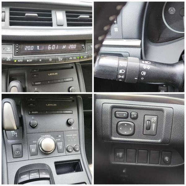 Black Lexus CT 200h 2014 in Vilnius, with an engine capacity of 1.80 L and mileage of 208 thousand km for 10400 €, photo 5 on AUTOMOTO.COM.LV
