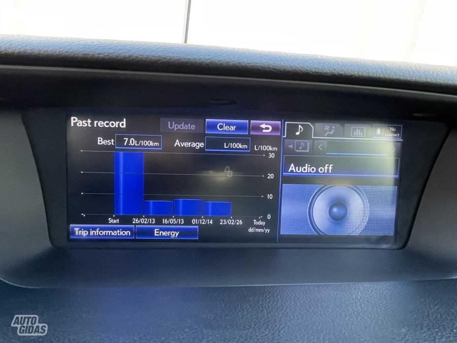 Black Lexus GS 450h 2013 in Vilnius, with an engine capacity of 3.50 L and mileage of 249 thousand km for 15900 €, photo 15 on AUTOMOTO.COM.LV