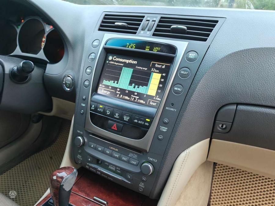 Grey Lexus GS 450h 2007 in Vilnius, with an engine capacity of 3.46 L and mileage of 370 thousand km for 1600 €, photo 14 on AUTOMOTO.COM.LV