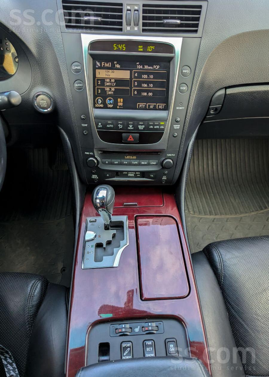 Dzeltens Lexus GS 2008 Rīga, ar dzinēja tilpumu 3.00 L un nobraukumu 214 tūkst. km par 4400 €, foto 11 vietnē AUTOMOTO.COM.LV