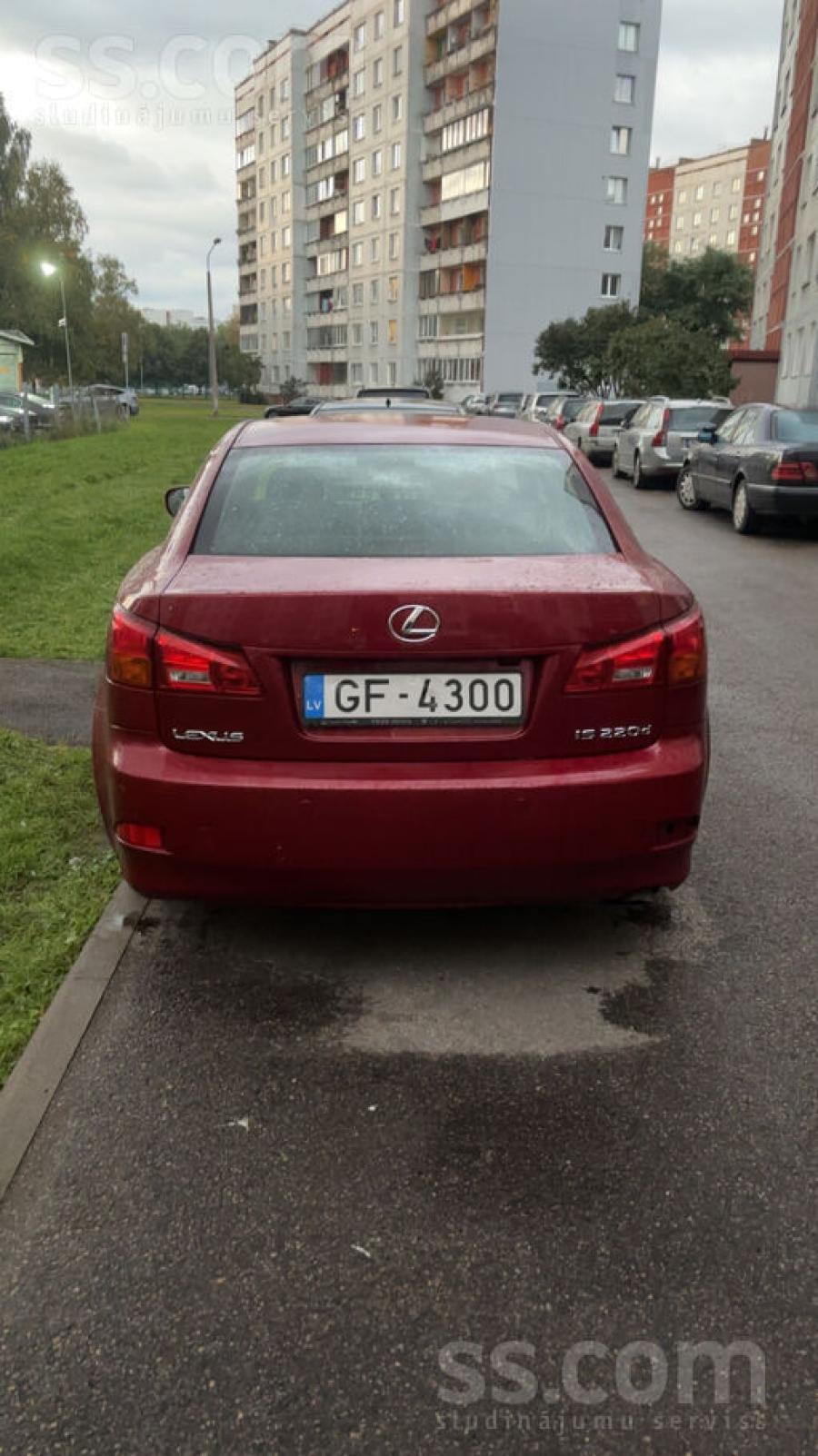 Red Lexus IS 2006 in Riga, with an engine capacity of 2.20 L and mileage of 287 thousand km for 2100 €, photo 7 on AUTOMOTO.COM.LV