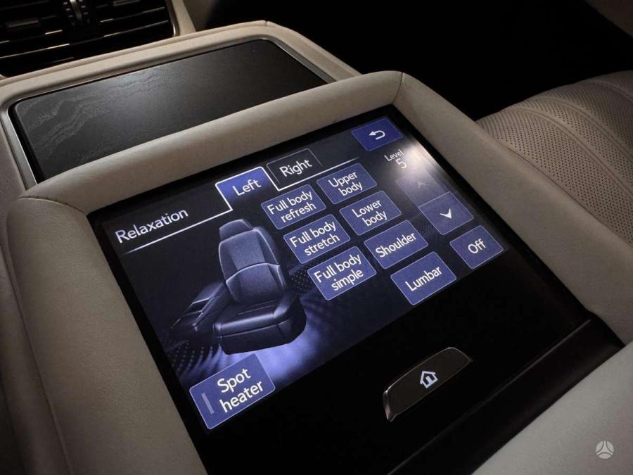 Grey Lexus LS 500h 2021 in Vilnius, with an engine capacity of 3.50 L and mileage of 115 thousand km for 59989 €, photo 29 on AUTOMOTO.COM.LV