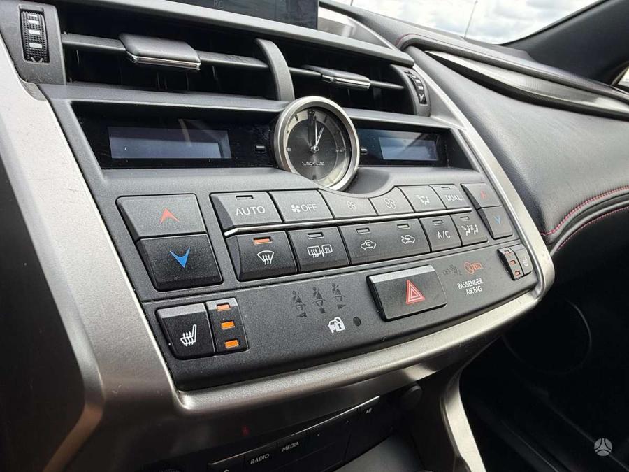 Black Lexus NX 300h 2016 in Vilnius, with an engine capacity of 2.49 L and mileage of 200 thousand km for 18900 €, photo 26 on AUTOMOTO.COM.LV