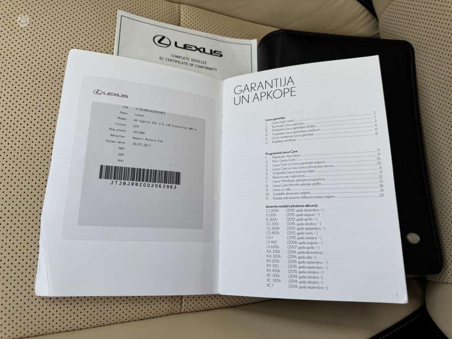 Черный Лексус NX 300h 2017 в Вильнюс, объемом двигателя 2.49 л и пробегом 64 тыс. км за 23500 €, фото 37 на AUTOMOTO.COM.LV